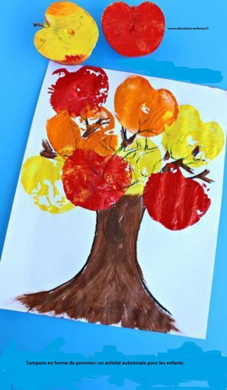 Activité automnale: des tampons en forme de pomme | education-enfance.fr